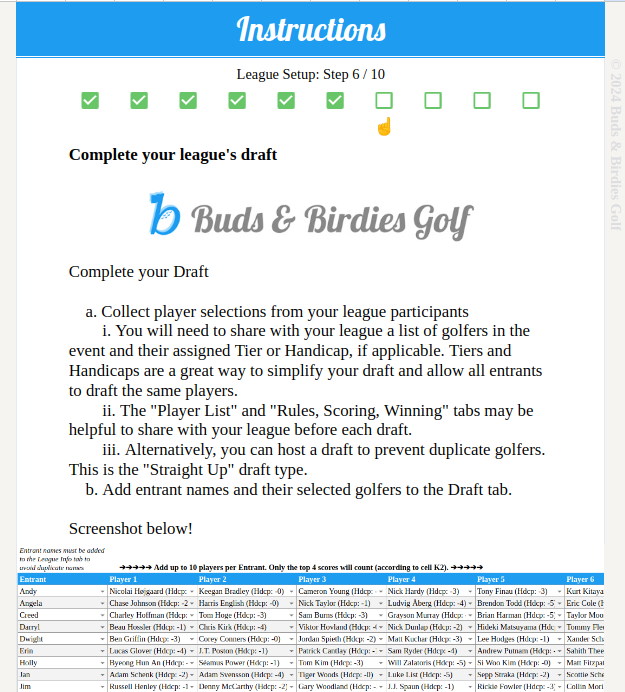 Masters Betting Pool Spreadsheet! – Buds and Birdies Golf